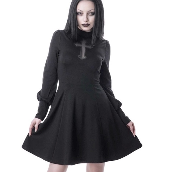 Killstar | Dresses | Killstar Cross Chest Dress Long Sleeve | Poshmark
